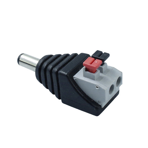 CCTV Male DC Power Jack Plug to Spring Terminal Quick Connector – Mega ...