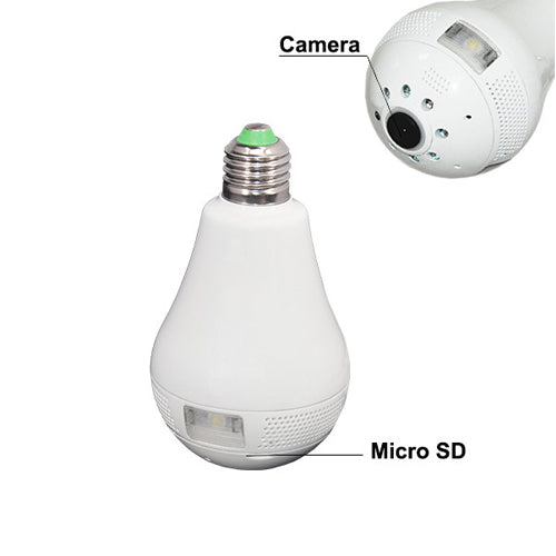 Wireless Mini 960P P2P Hidden Fisheye WIFI Bulb Camera with – Mega PC Inc.