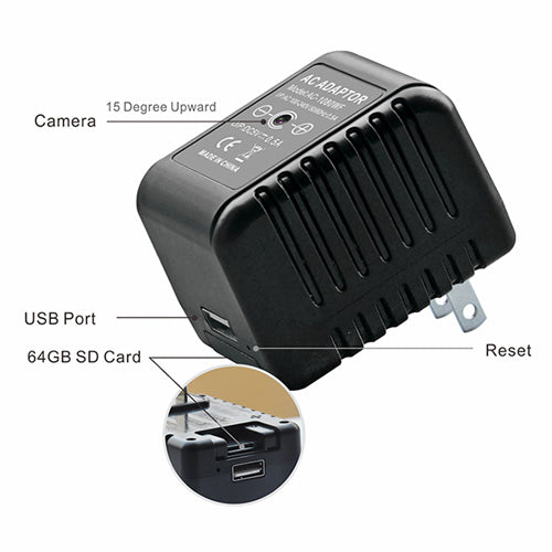 3MP 1080P WIFI IP Wall Charger 0.6mm HD Camera AC-1 – Mega PC Inc.