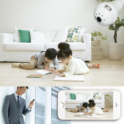 Wireless Mini 960P P2P Hidden Fisheye WIFI Bulb Camera with – Mega PC Inc.