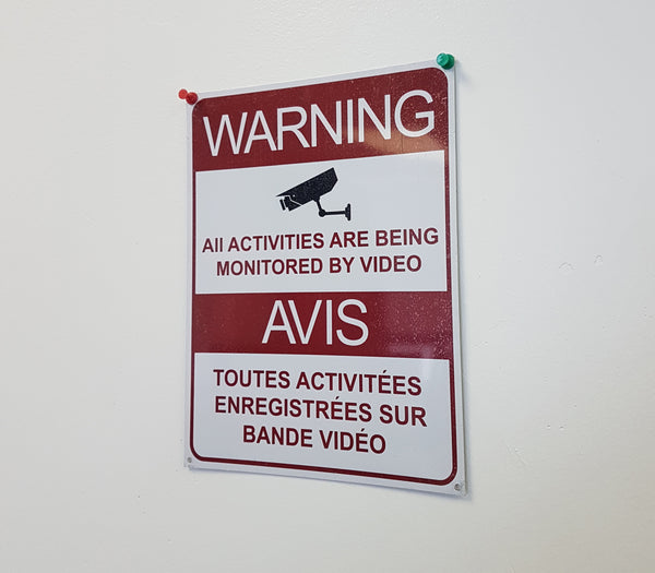 Warning Security Surveillance Signs Metal Galvanized (8.5 X 11) inch ...